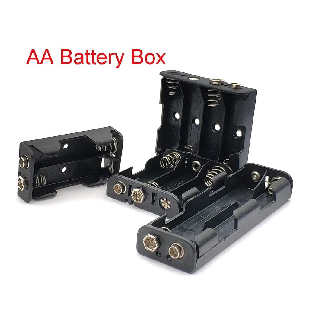 AA Battery Holder 3V 6V 9V 12V for 2X 4X 6X 8X AA Batteries Black ...