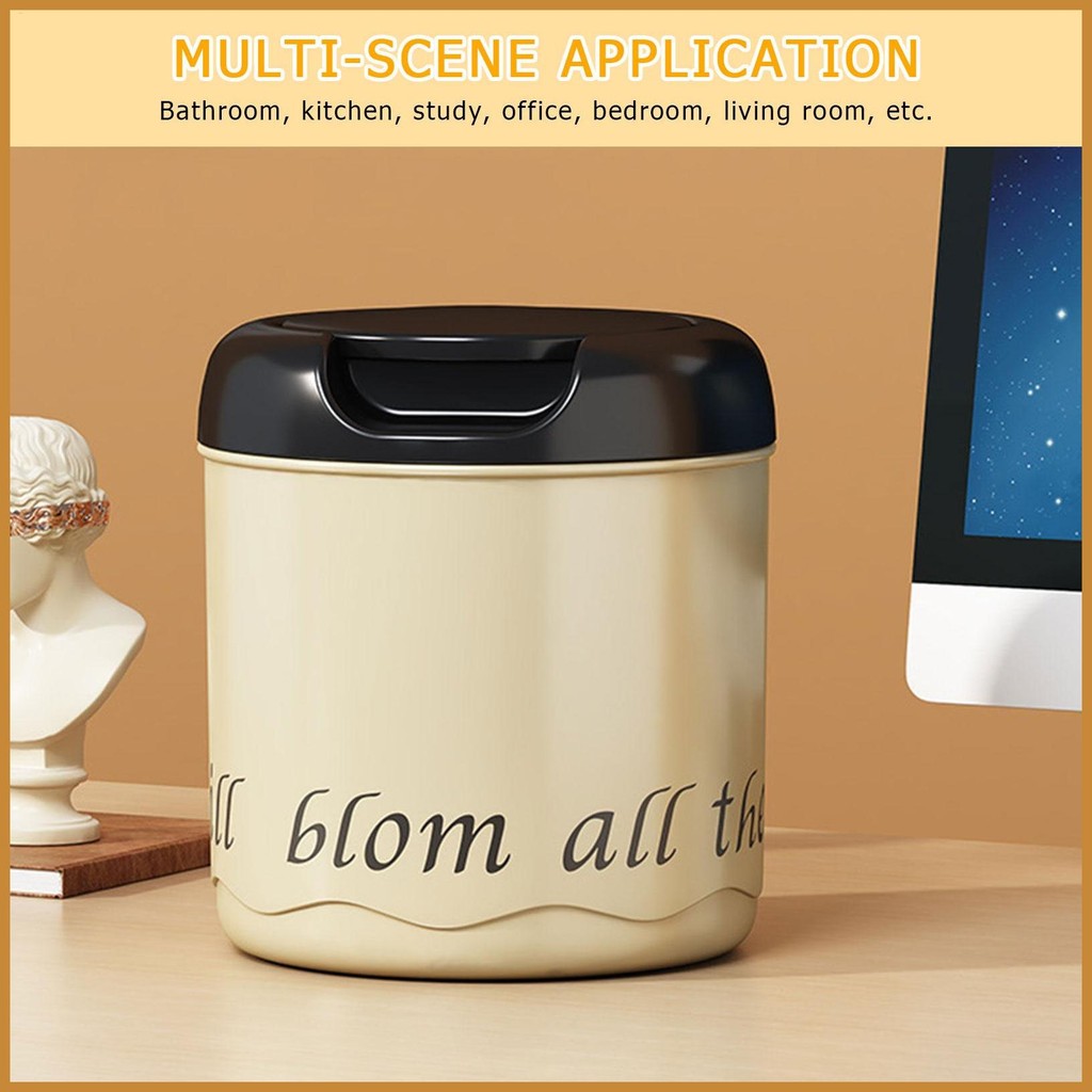 Tiny Trash Can Home Bedside Trash Bin with Lid Flip-Top Countertop Food ...