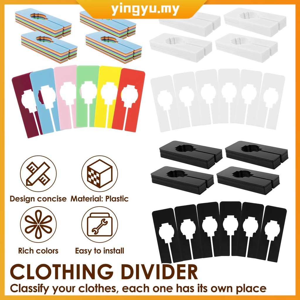 60Pcs Rectangular Clothing Rack Dividers Closet Size Dividers Writable ...