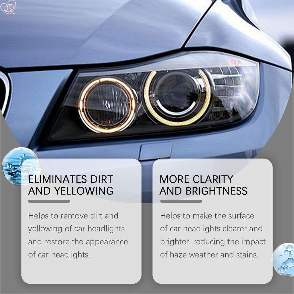 100ml Headlight Restoration Liquid Obvious Contrast Headlamp Repair ...