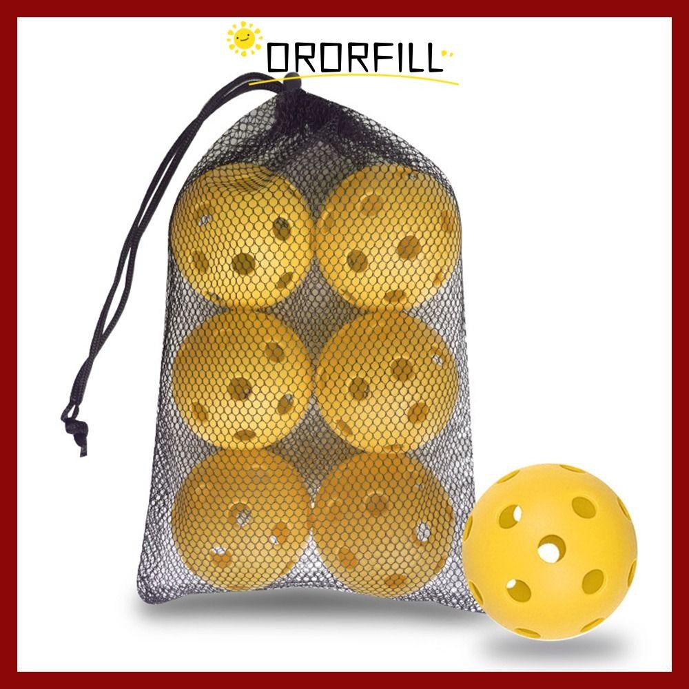ORORFILL 6pcs Pickleball Balls, 26 Holes High Bounce Pickle Balls with ...