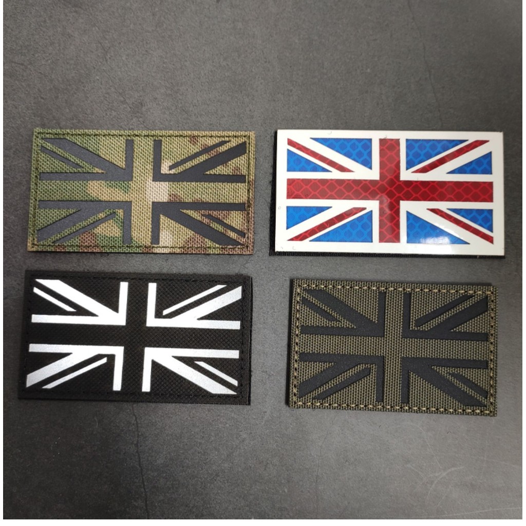 Creative Laser Engraving Reflective Union Jack Badge Velcro Badge Eye ...