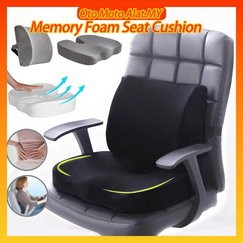 Ergonomic Memory Foam Seat Cushion Orthopedic Lumbar Support Office Chair Pad for Back Pain ...