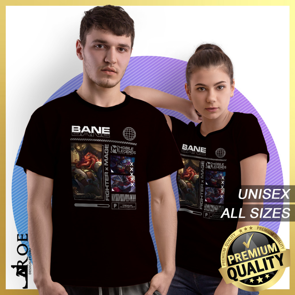 🔥 Baju Tshirt BANE MOBILE LEGENDS MLBB GAME Unisex + Plus Size 🔥 2 ...