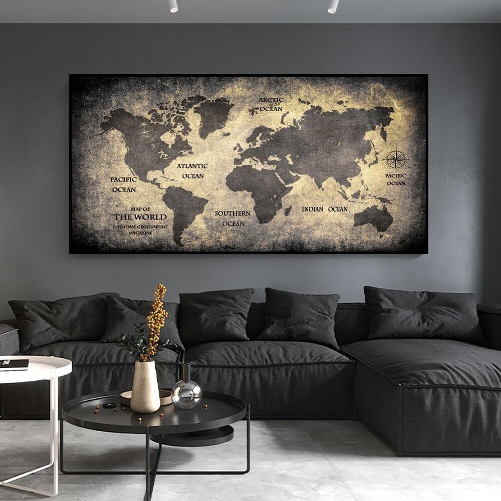 Creative Print World Map Poster Canvas Painting Picture Print Cuadros ...