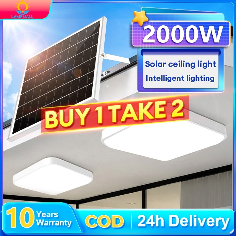 Solar Light indoor 1000W LED solar square light ceiling light lamp ...