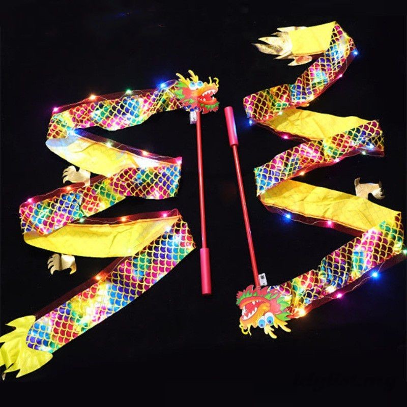 ღ 2 Meters Children's Best Chinese Dragon Dance Ribbon With Rod Pole ...