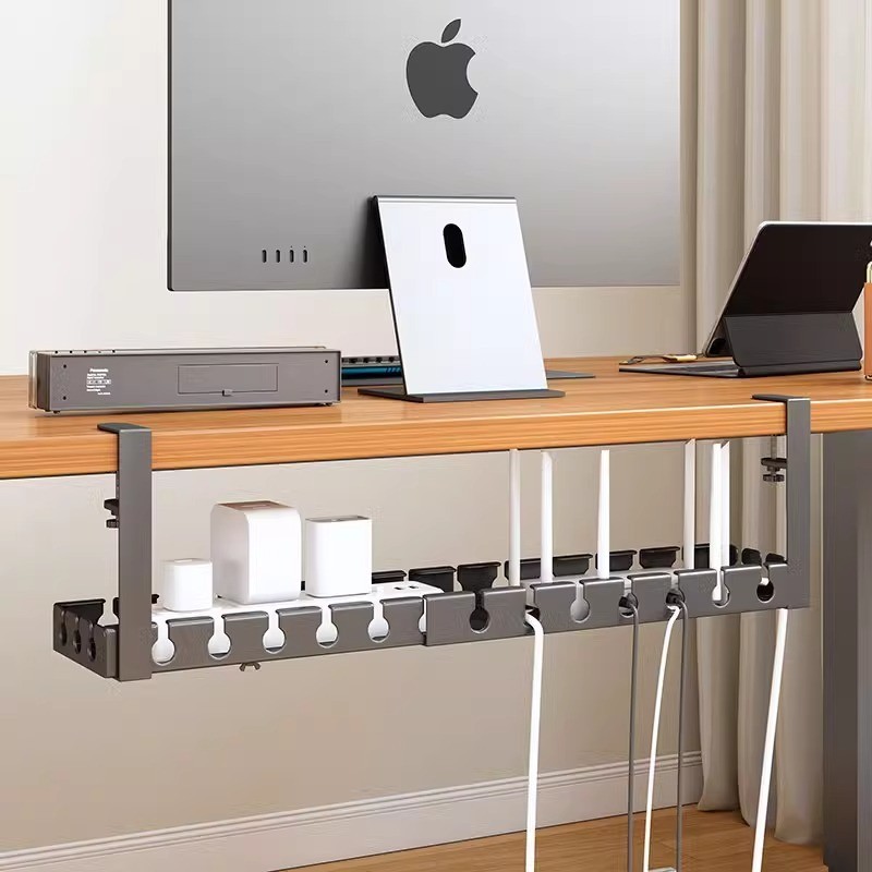 Under-desk Cable Organizer Perforation-Free Power Cord Rack Slot ...