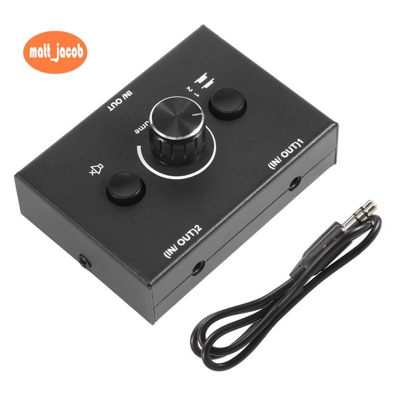 3.5mm Audio Switcher, 2 Input 1 Output/1 Input 2 Output Audio Splitter Switcher, Audio Switcher ...