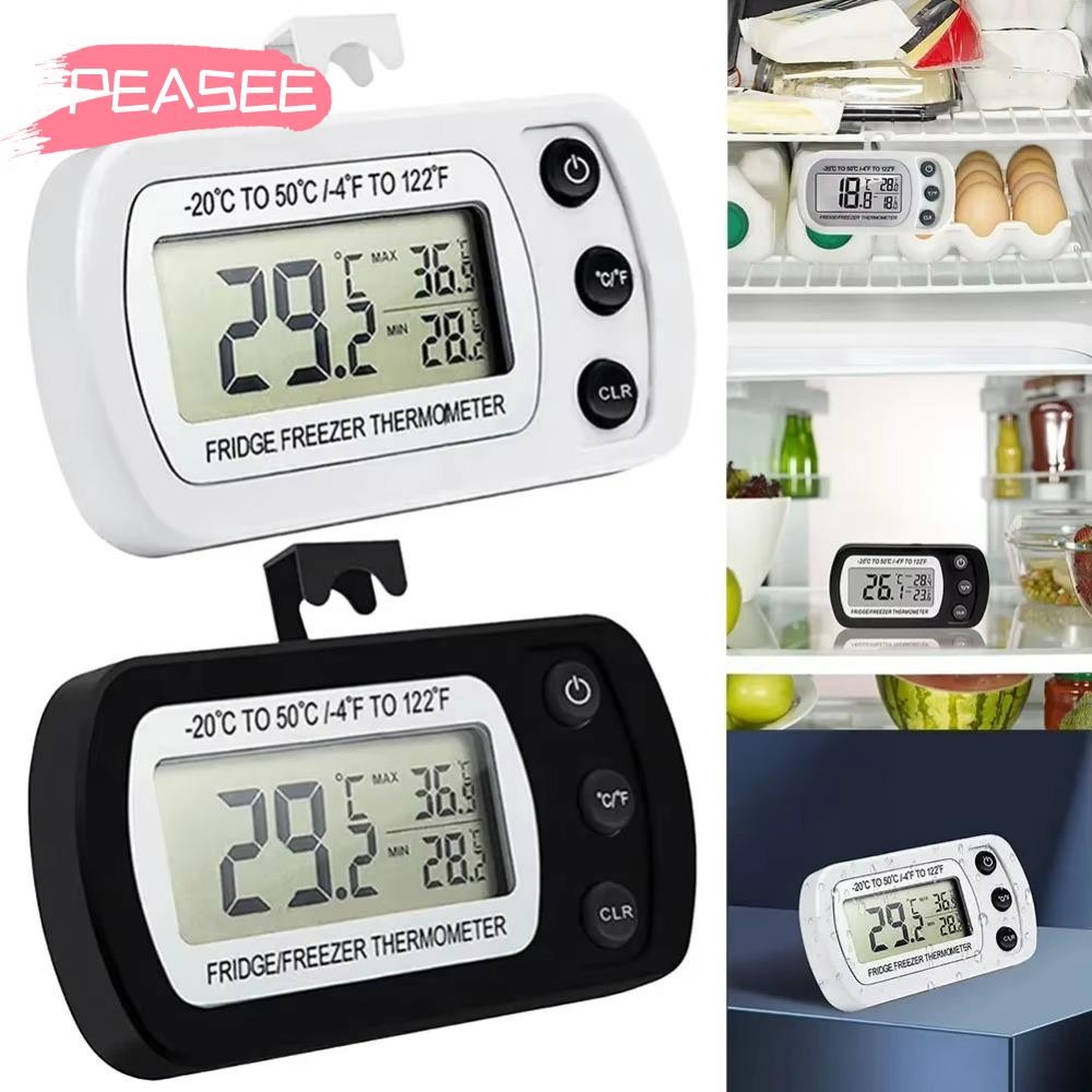 [PEASEE] Fridge Thermometer, with Hook LCD Display Digital Thermometer ...