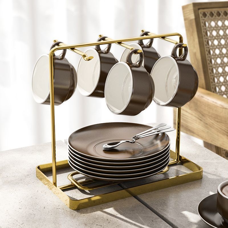Light Luxury Coffee Cup Rack Shelf Rack High-End European Style Tea Cup ...