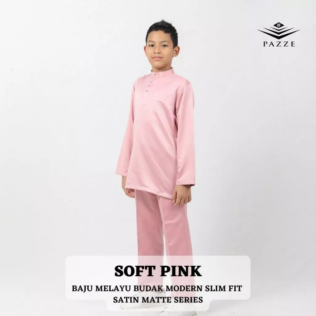 (New Raya 2025) 𝟏-𝟏𝟐𝐘𝐑 Soft Pink Baju Melayu Moden Budak | Shopee Malaysia