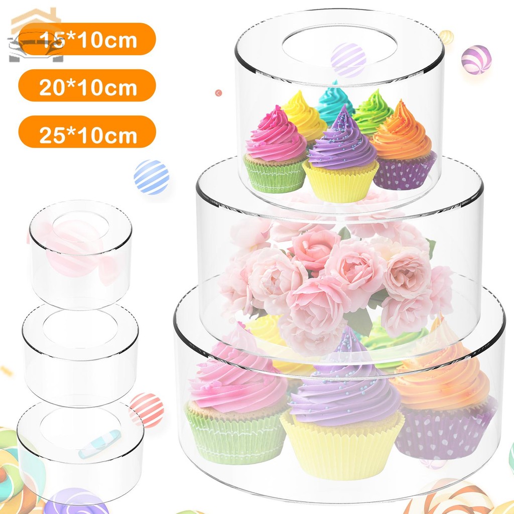 Acrylic Fillable Cake Stand Clear Cake Riser Cylinder Cupcake Stand ...