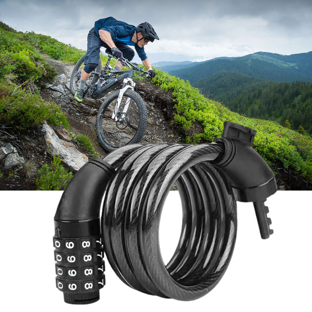 High Security Bike Locks Cable 5 Digit Resettable Combination Password ...