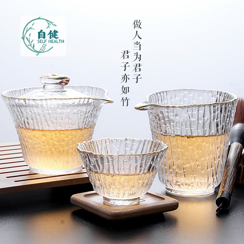 Produk premium pilihan # Set teh corak buluh tahan suhu panas, mangkuk ...