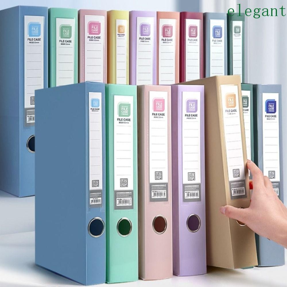 ELEGANT A4 File Folder, Thickened Morandi Color Paper Storage Box ...