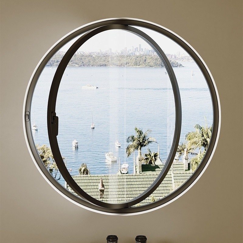 Central Axis Rotating round Window Moon Window Indoor Peep-Proof round ...