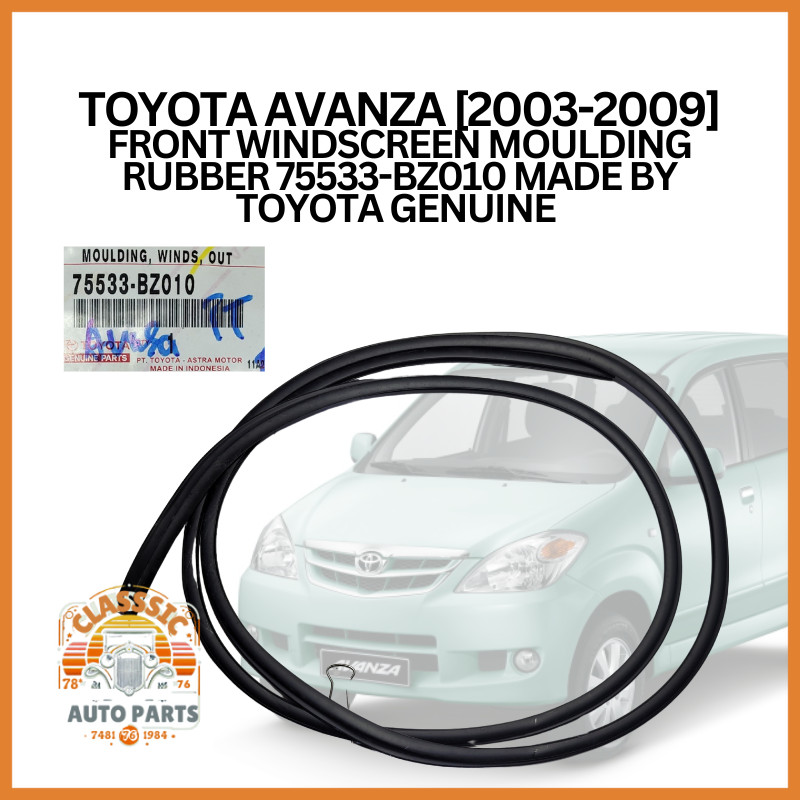 TOYOTA AVANZA [2003-2009] FRONT WINDSCREEN MOULDING RUBBER 75533-BZ010 ...
