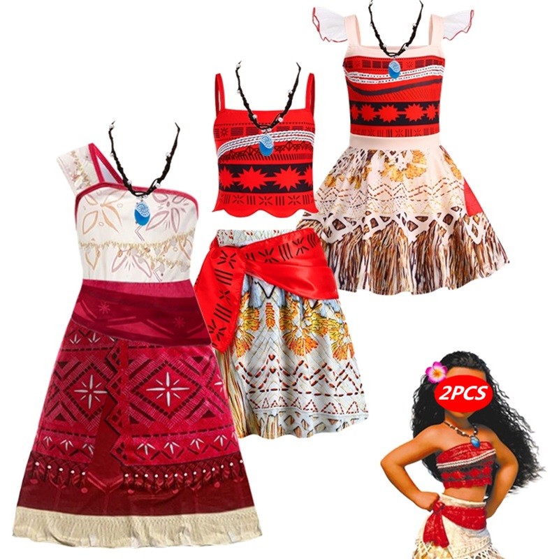 Girls New Movie Moana 2 Dress Ocean Adventure Costume Halloween ...