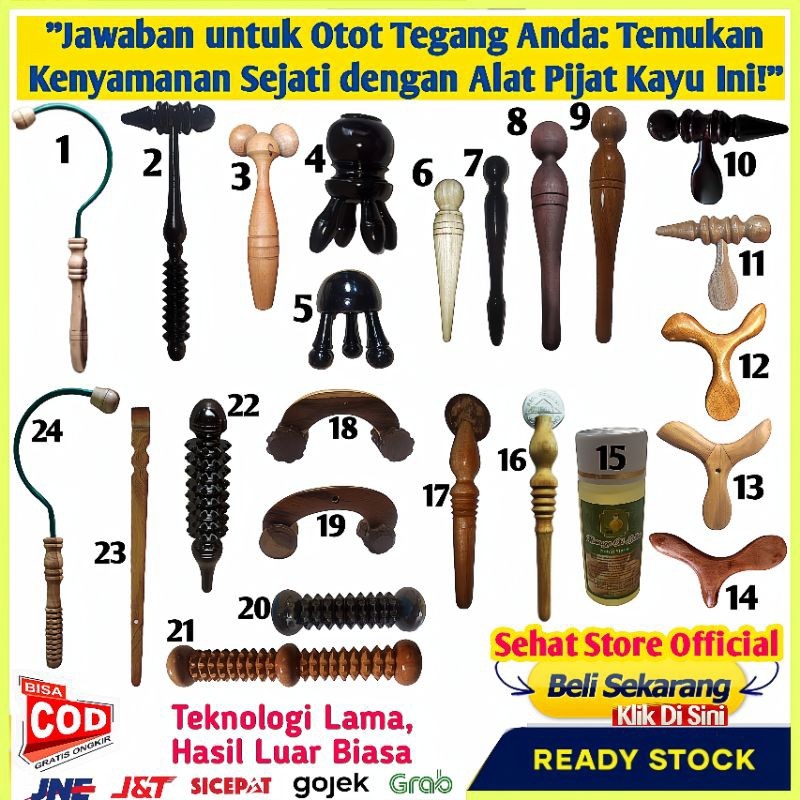 KAYU PIJAT TRADISIONAL Alat Pijet KAYU Terapi Refleksi Pijit Manual ...