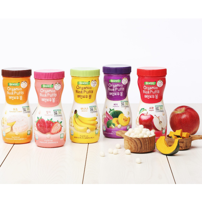 [NEW] Korean ORGANIC RICE crackers ORGANIC RICE PUFFS in many flavors ...