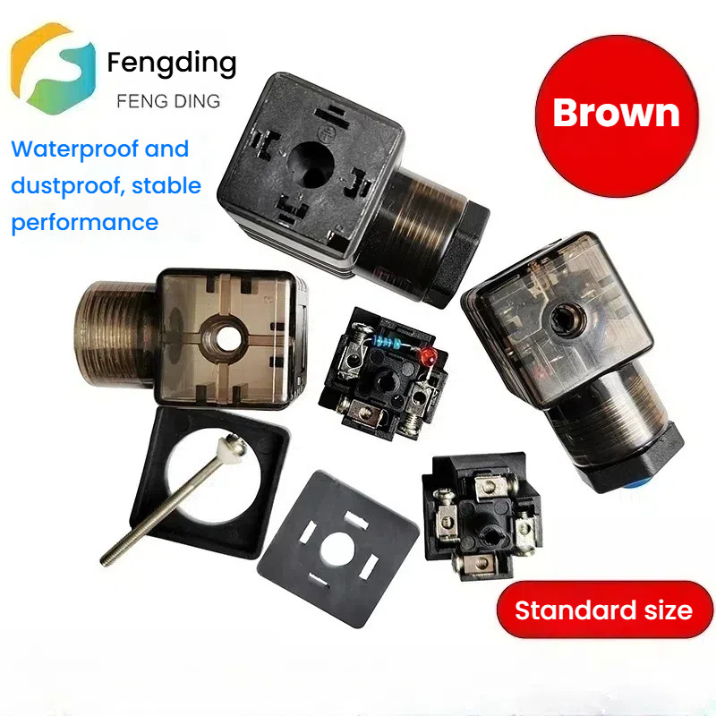 Hydraulic solenoid valve coil plug DC24V AC220V 4PIN 3PIN socket with ...