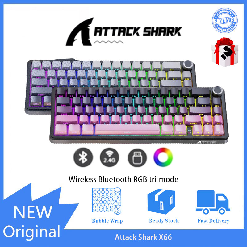 Attack Shark X66 Wireless bluetooth RGB three-mode mechanical keyboard | Shopee Malaysia