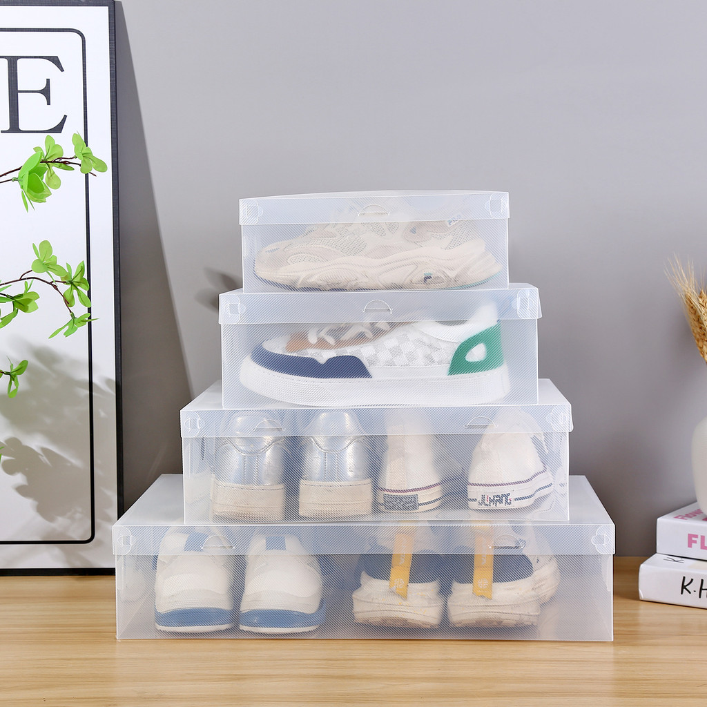 Kl pp Transparent Storage Shoe Box plus-Sized Thickened Flip Drawer AJ ...