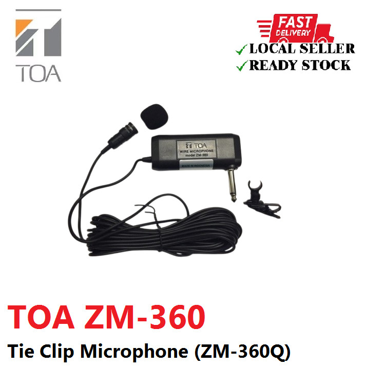 TOA ZM-360 Tie Clip Microphone with 4 Meter Cable (ZM-360Q) | Shopee ...