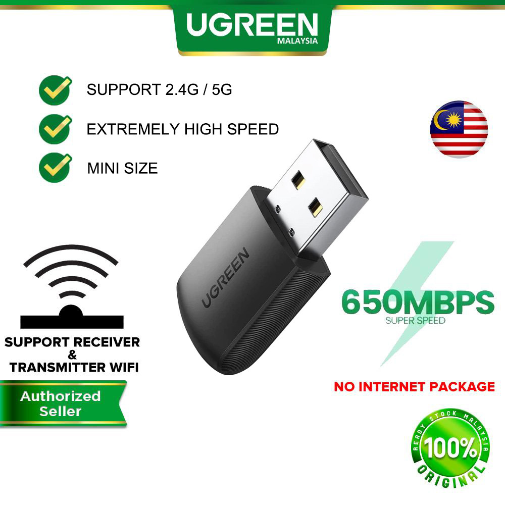 UGREEN USB WiFi Adapter AC650 5G 2.4G WiFi Receiver Dongle Mini ...