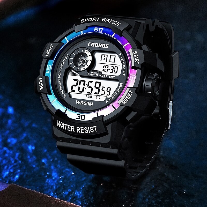 WatchWorld Water Resistance Watch LED Digital Watch Sports Watch Jam ...
