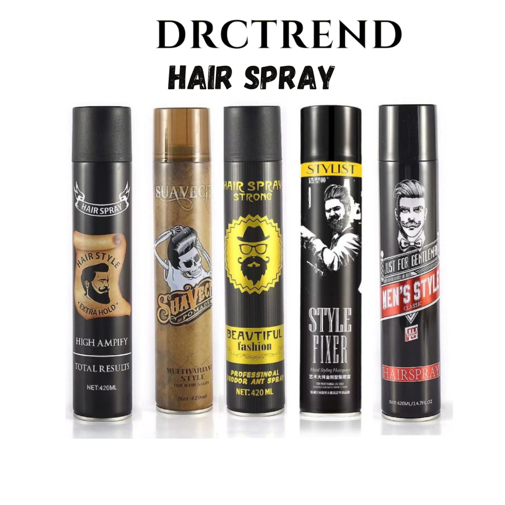 【𝗠'𝗦𝗜𝗔 𝗦𝗛𝗜𝗣 𝗢𝗨𝗧 𝟮𝟰𝗛𝗥𝗦】420ml Hair Spray Strong Hold Saloon Barber Spray ...