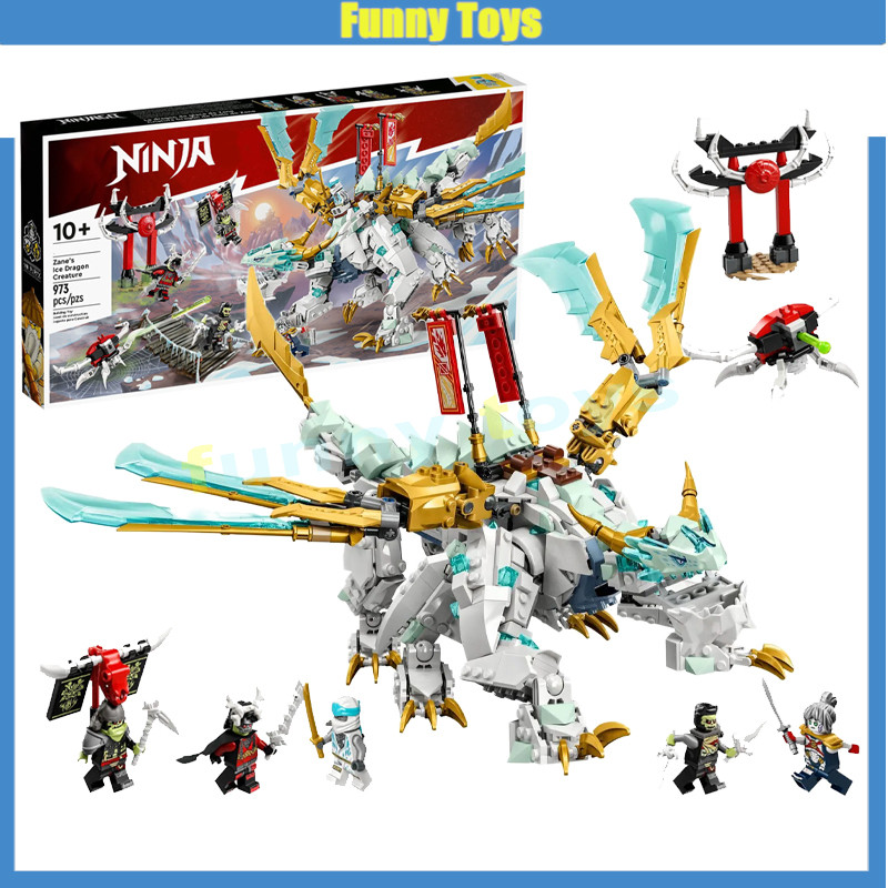 71786 Zane's Ice Dragon Creature Building Blocks Ninja vs Skeleton Toys ...