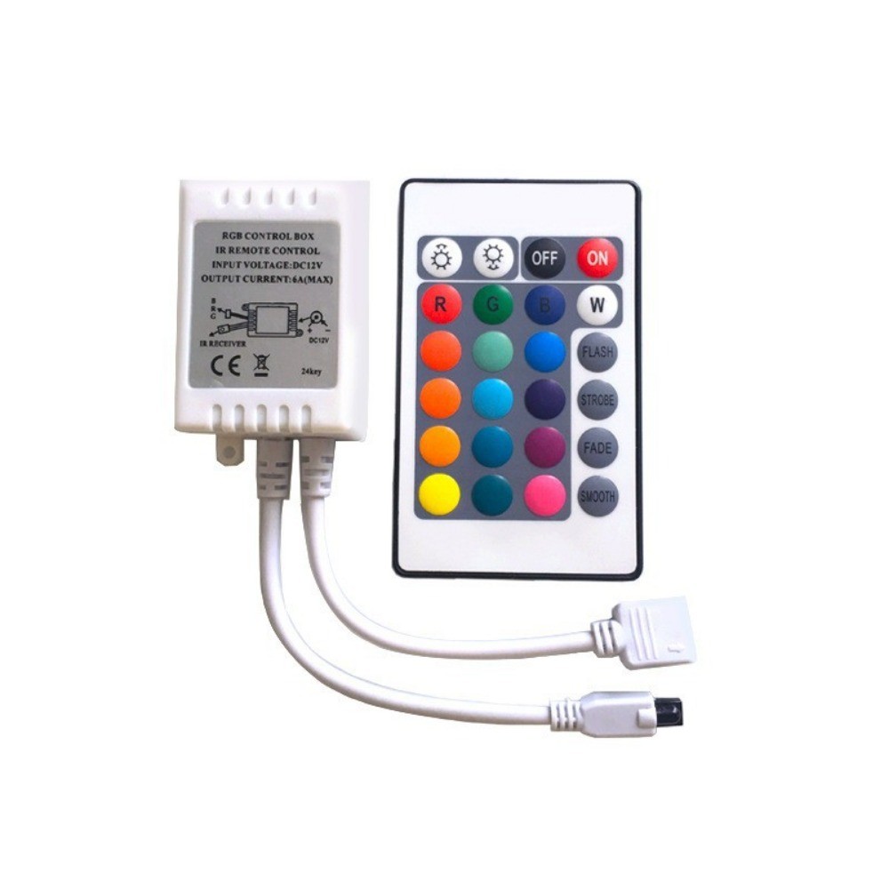 DC12V 24Key Led RGB Control Box IR RF Remote Infrared Wireless ...