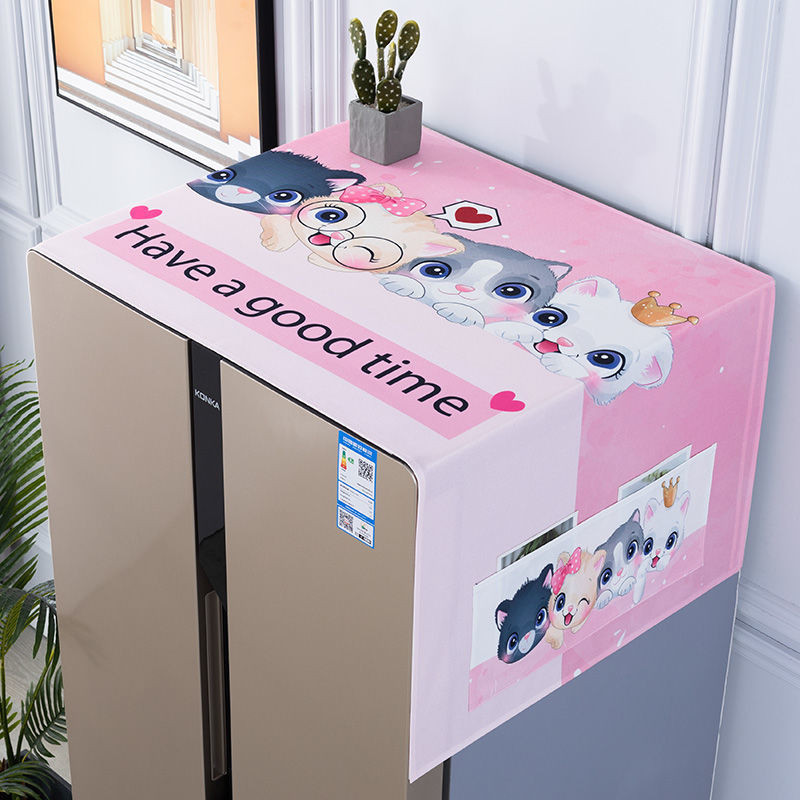 RH50 Refrigerator Cover Towel Single Door Double Door Anti-dust Refrigerator Cover Cloth Simple ...