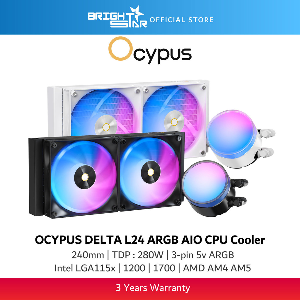 OCYPUS L24 / L36 ARGB V2 AIO CPU Cooler - Black/White | Shopee Malaysia