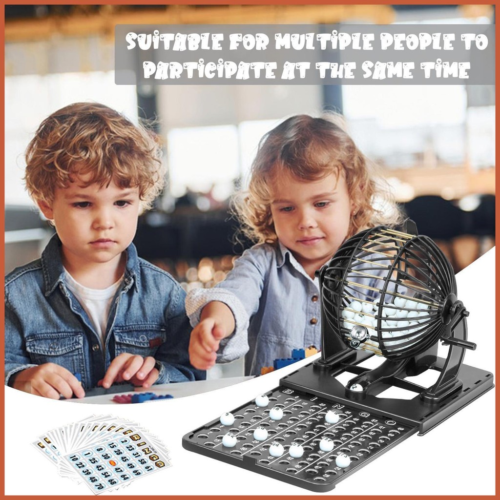 Bingo Machine Cage 20 Pieces Bingo Game Kit Comfortable Handle Board ...