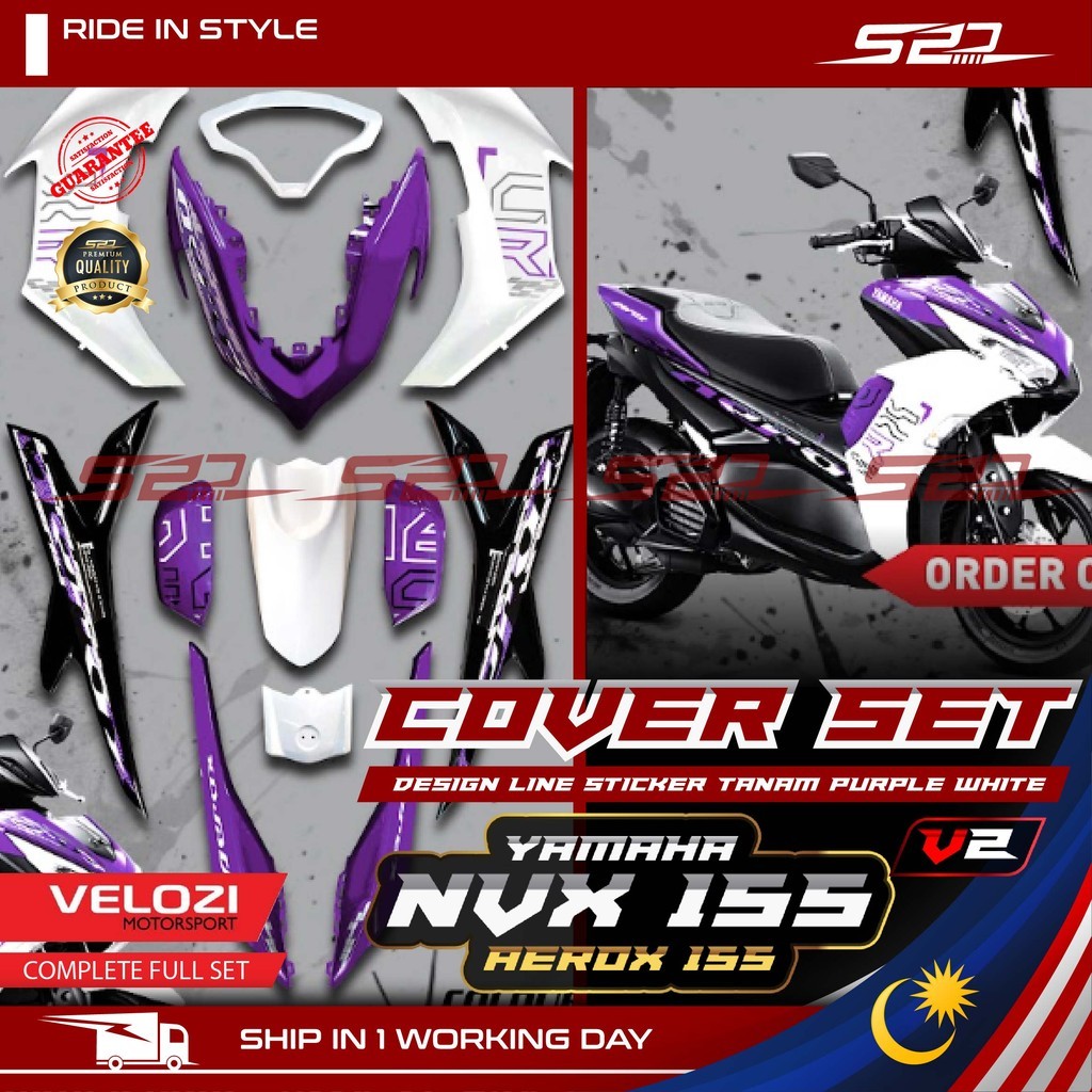 Cover Set VELOZI YAMAHA Coverset NVX155 NVX V2 VELOZI 41 Design Line ...