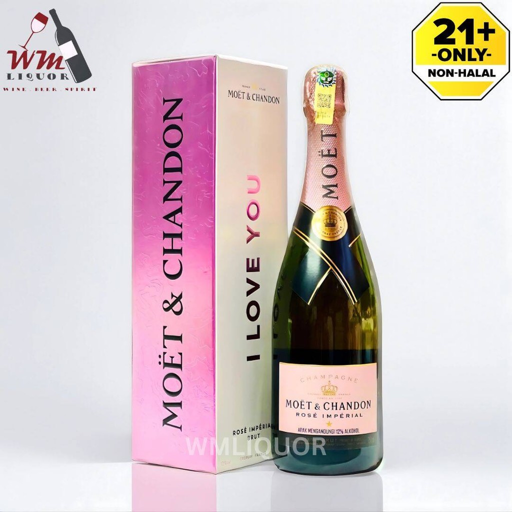 Moet & Chandon Brut ROSE Imperial with I LOVE YOU Limited Edition 750ML 酩悦香槟 | Shopee Malaysia