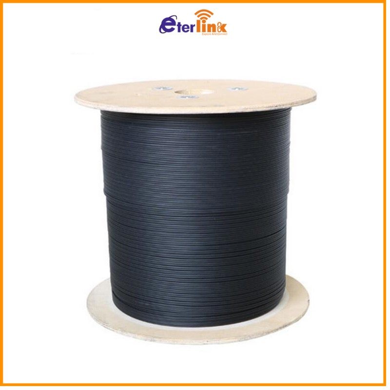 Fiber Optic Drop Wire Cable 1 Core 3 Steel 1KM 1000m Pure Black Wire ...
