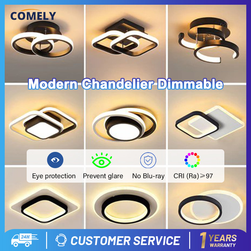 LED Ceiling Light Tri-Color Dimmable Simple Chandelier for Corridor ...