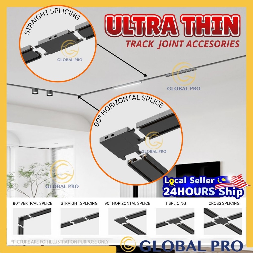 ULTRA THIN Magnetic Track Joint Straight Joint Elbow Joint Track Light ...