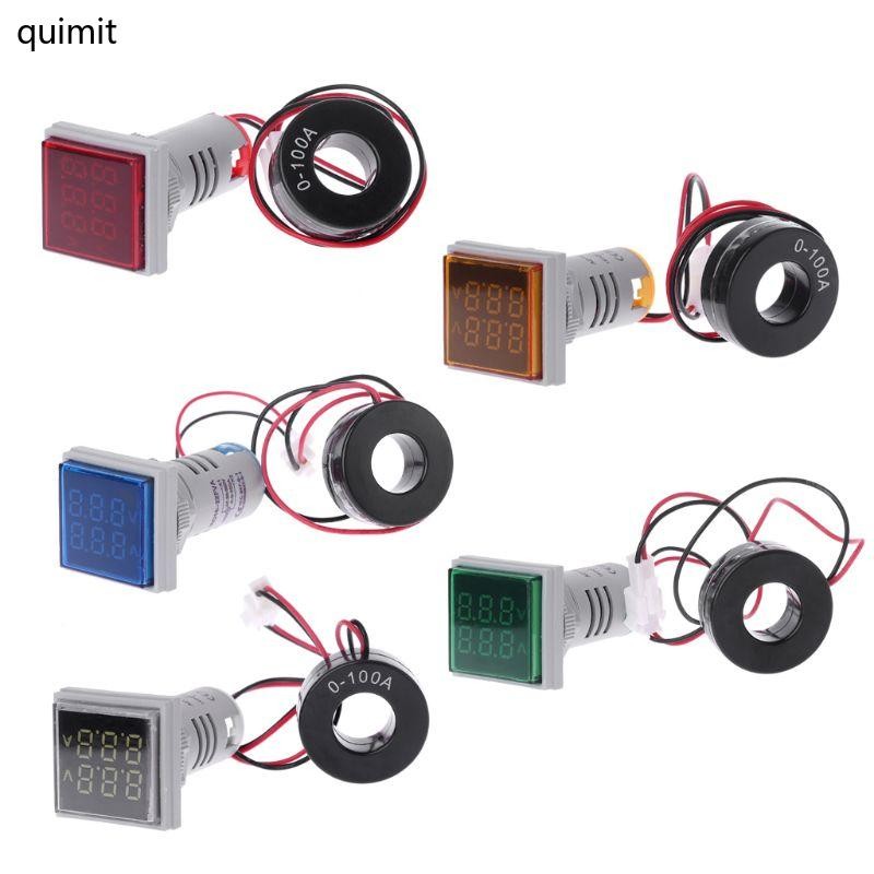 Square LED Digital Dual Display Voltmeter & Ammeter Voltage Gauge Current Meter | Shopee Malaysia