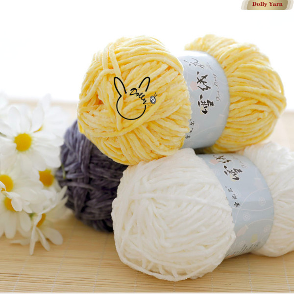 Chenille velvet wool 100gr type 1, 3mm wool, green label velvet wool ...