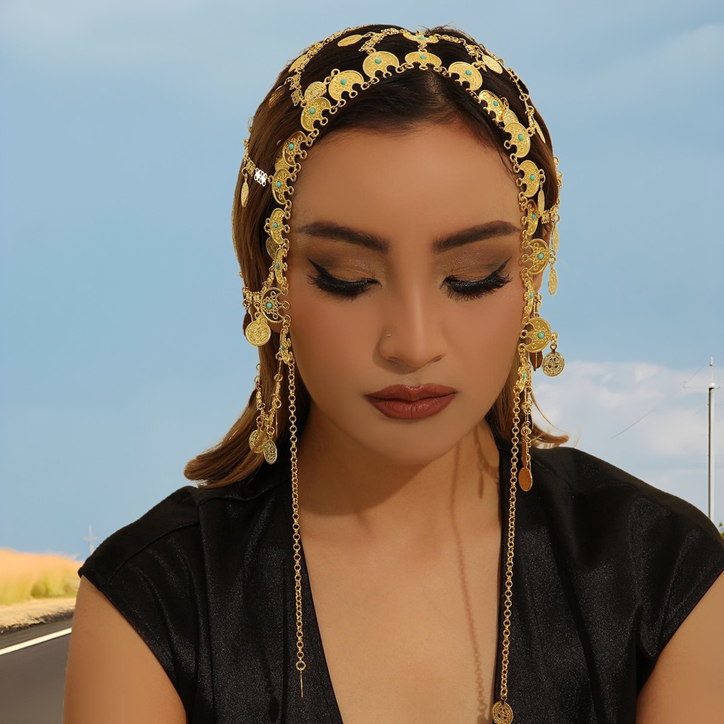 Middle East Hot-Selling Arabian Headdress Exotic Style Gold Alloy Coin ...