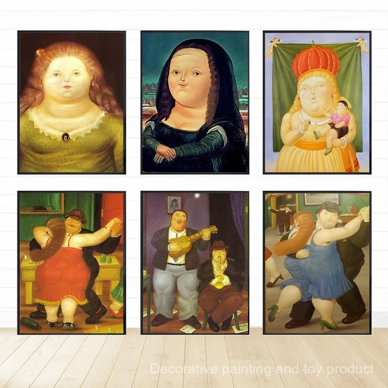 Funny Fat Mona Lisa By Botero Poster Prints For Gallery Living Room ...