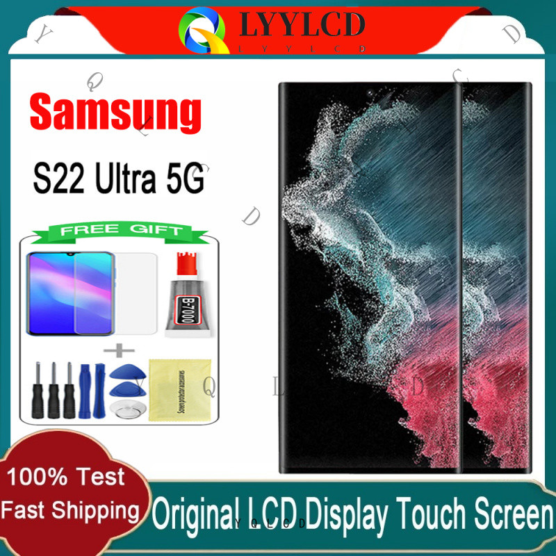 Original AMOLED Samsung Galaxy S22 Ultra 5G LCD Display Touch Screen ...