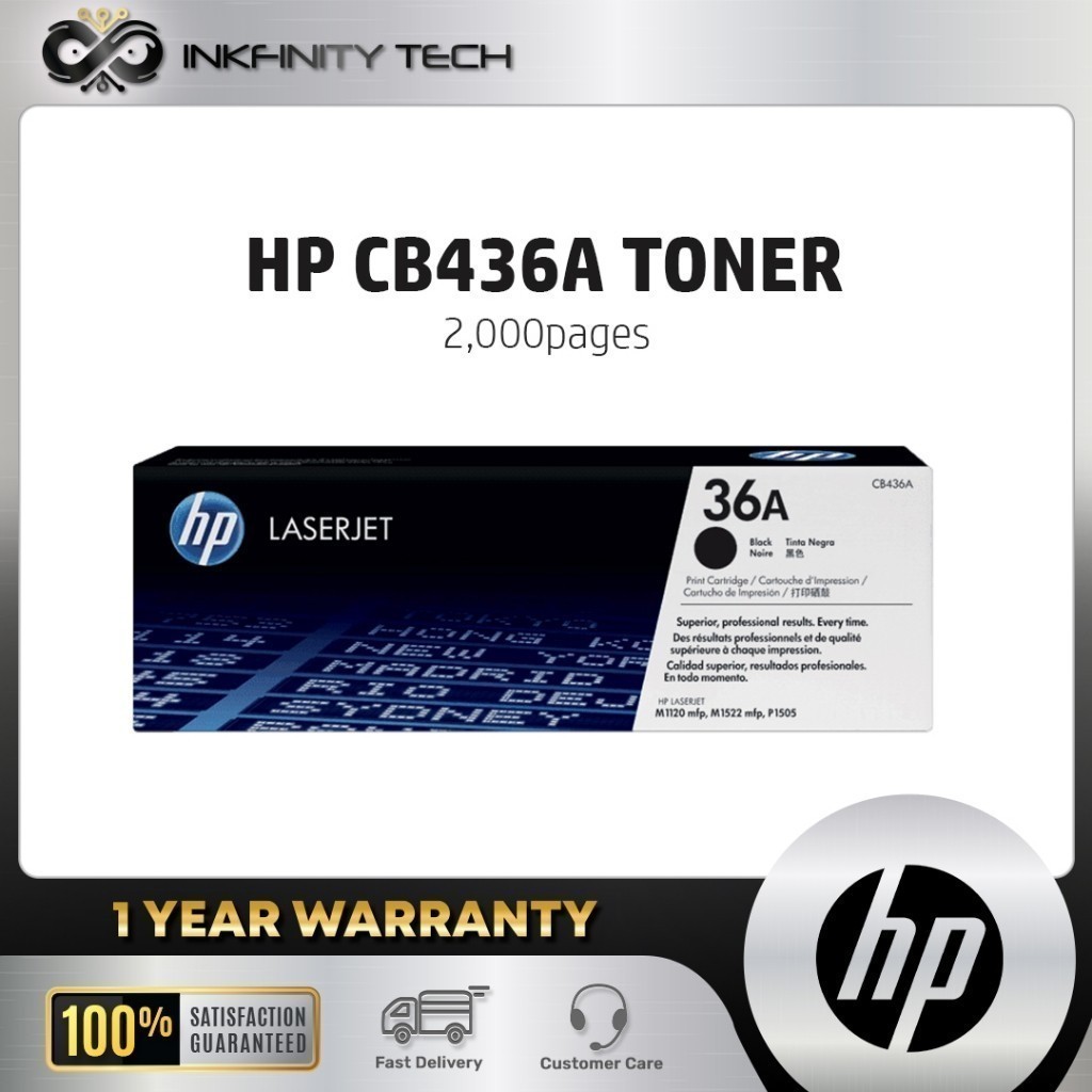 HP CB436A 436A 36A Original Laserjet Mono Toner Cartridge / 2k Pages ...