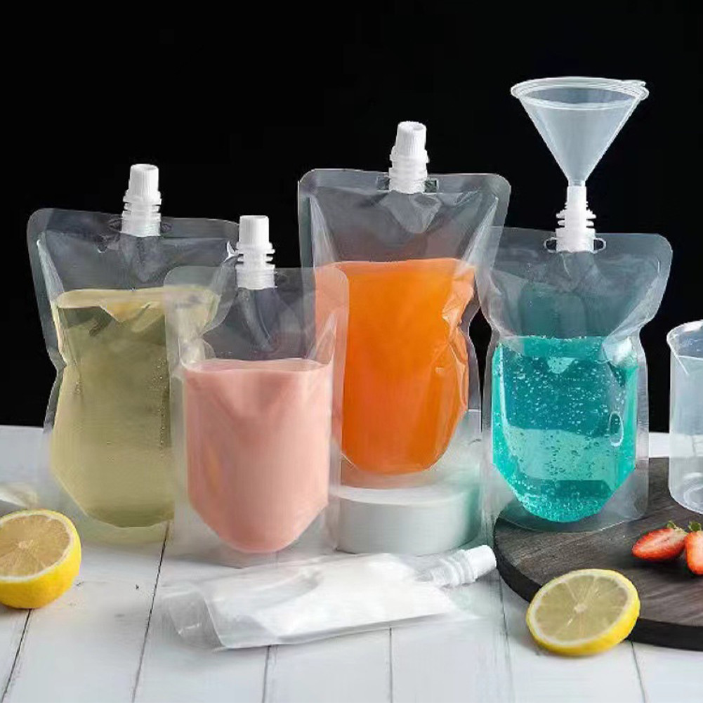 50pcs Transparent Suction Drink Bag / Beg Drinking Bag Juice Pouch ...