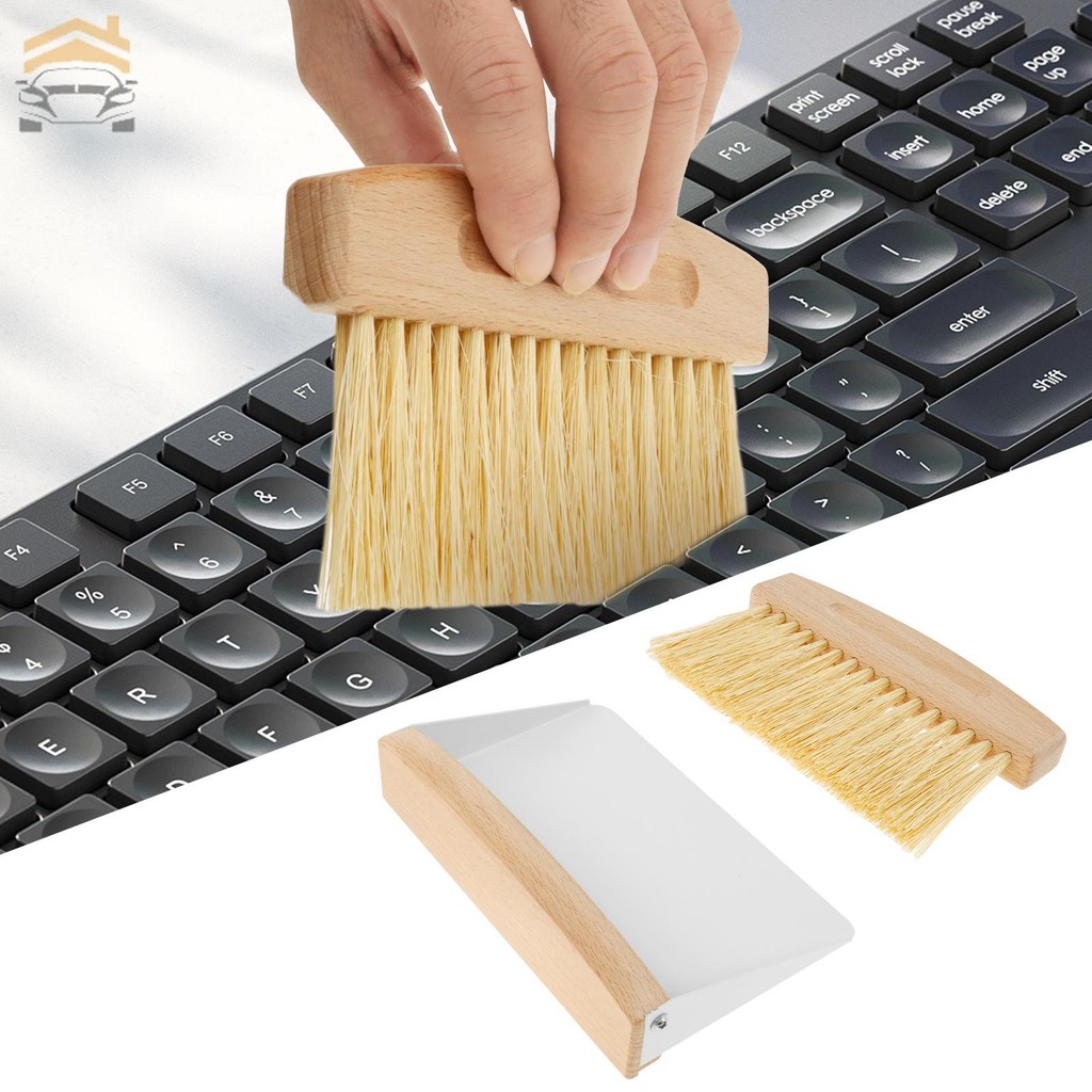 Small Dust Pan and Brush Set Wood Table Brush and Dustpan Set Portable ...